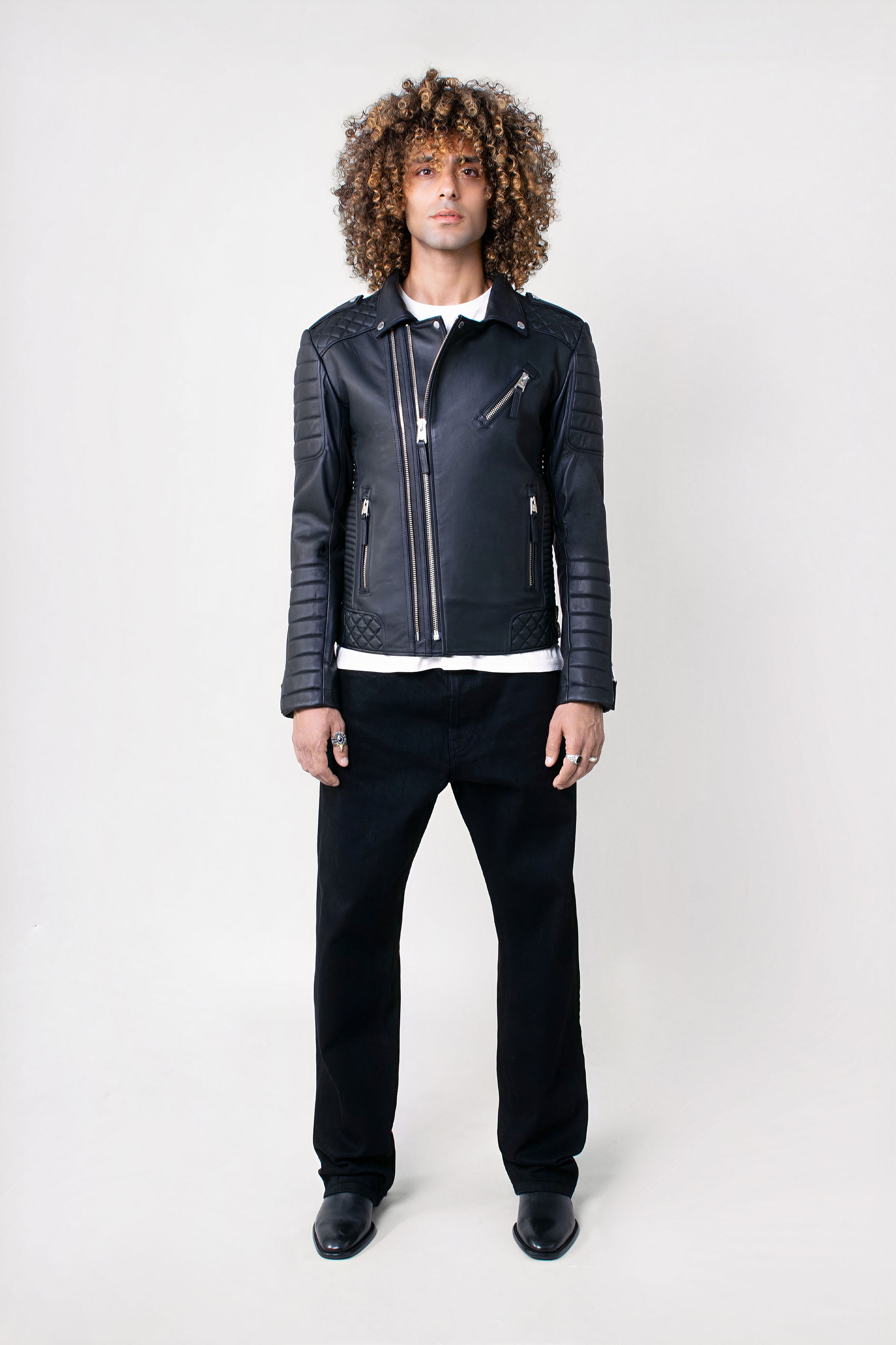 Men's Kay Michaels: Leather Jacket in Black | BODA SKINS
