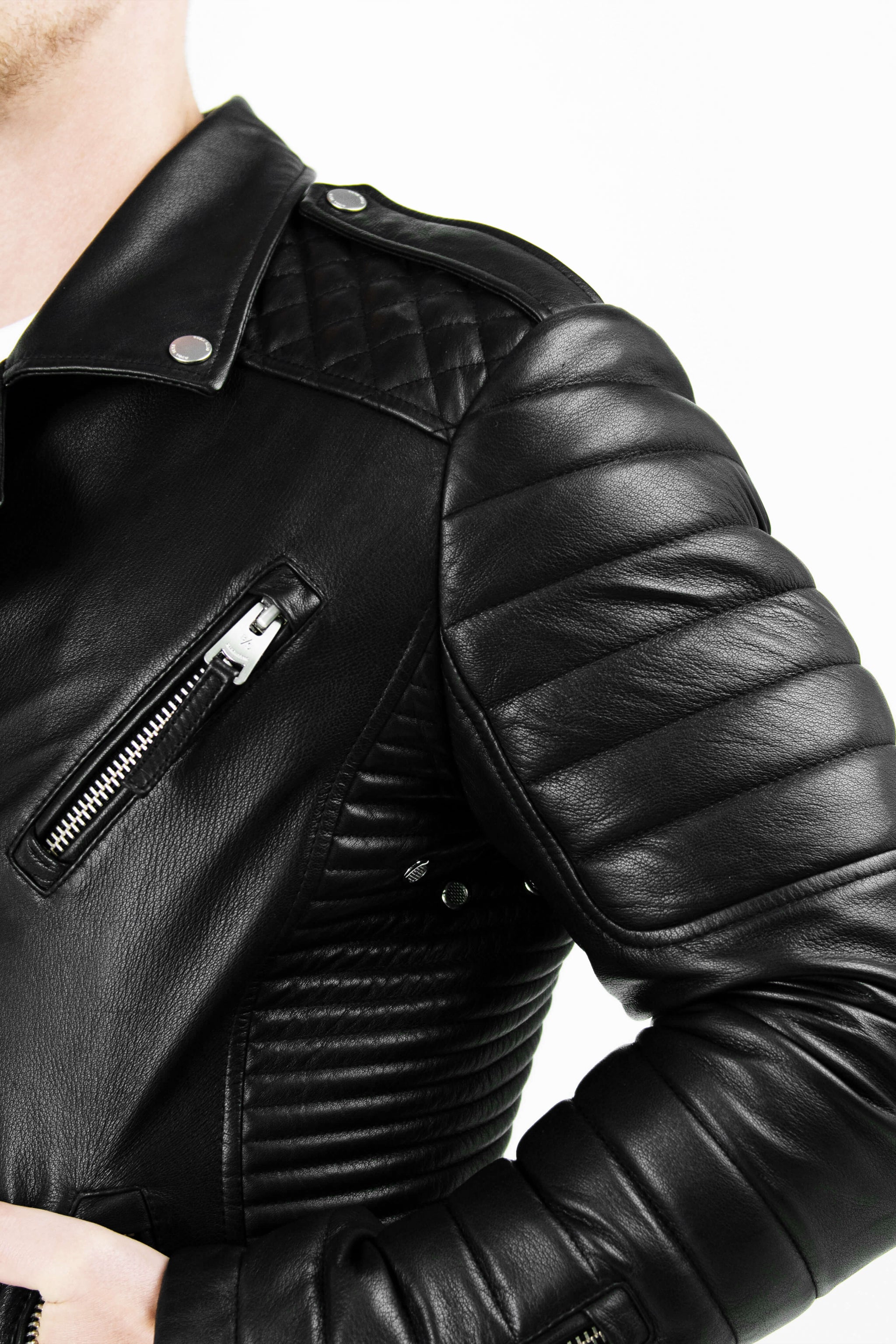 Kay Michaels: V Fit Leather Jacket | BODA SKINS