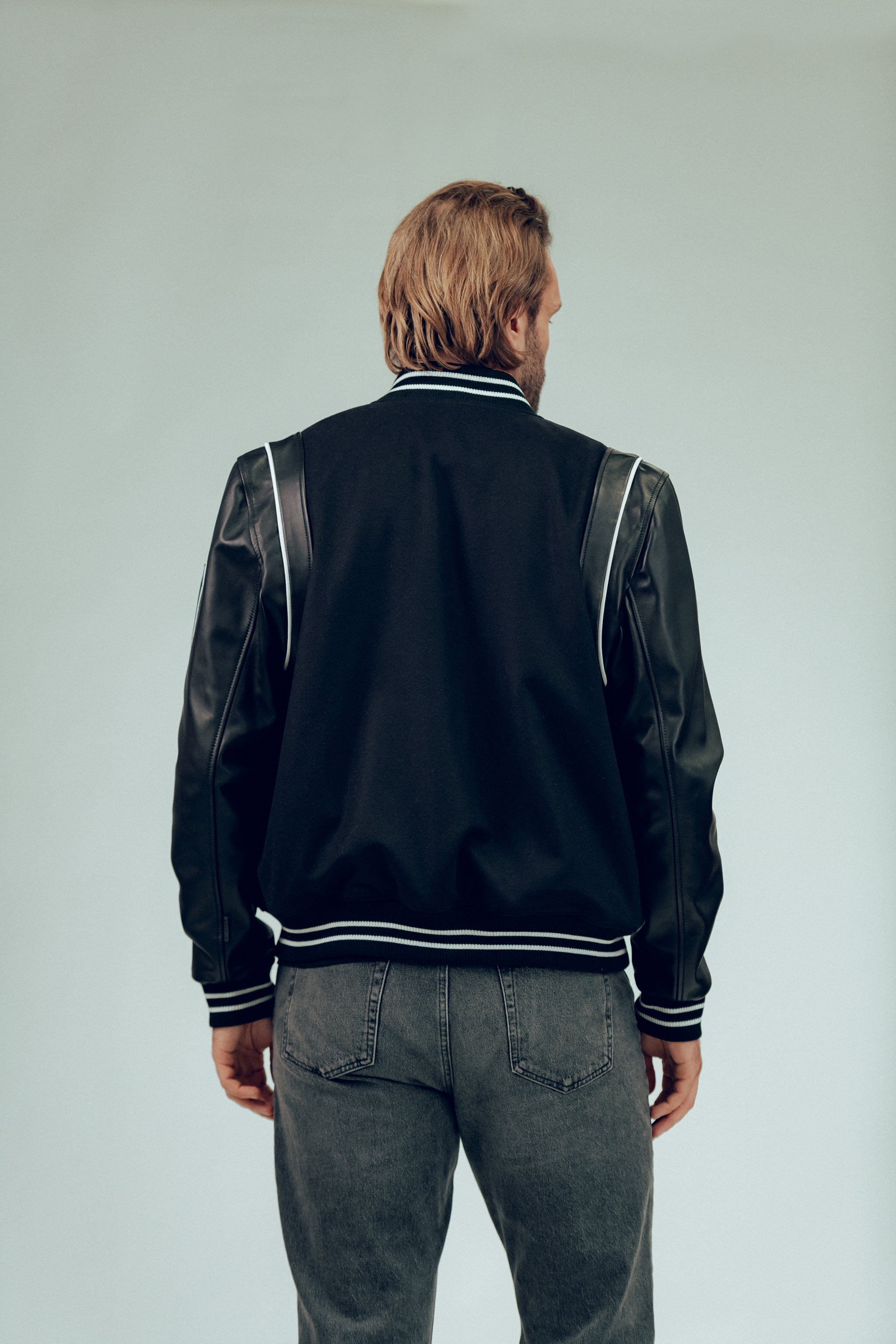 Men's Tall Leather Varsity Baseball Jacket | BODA SKINS